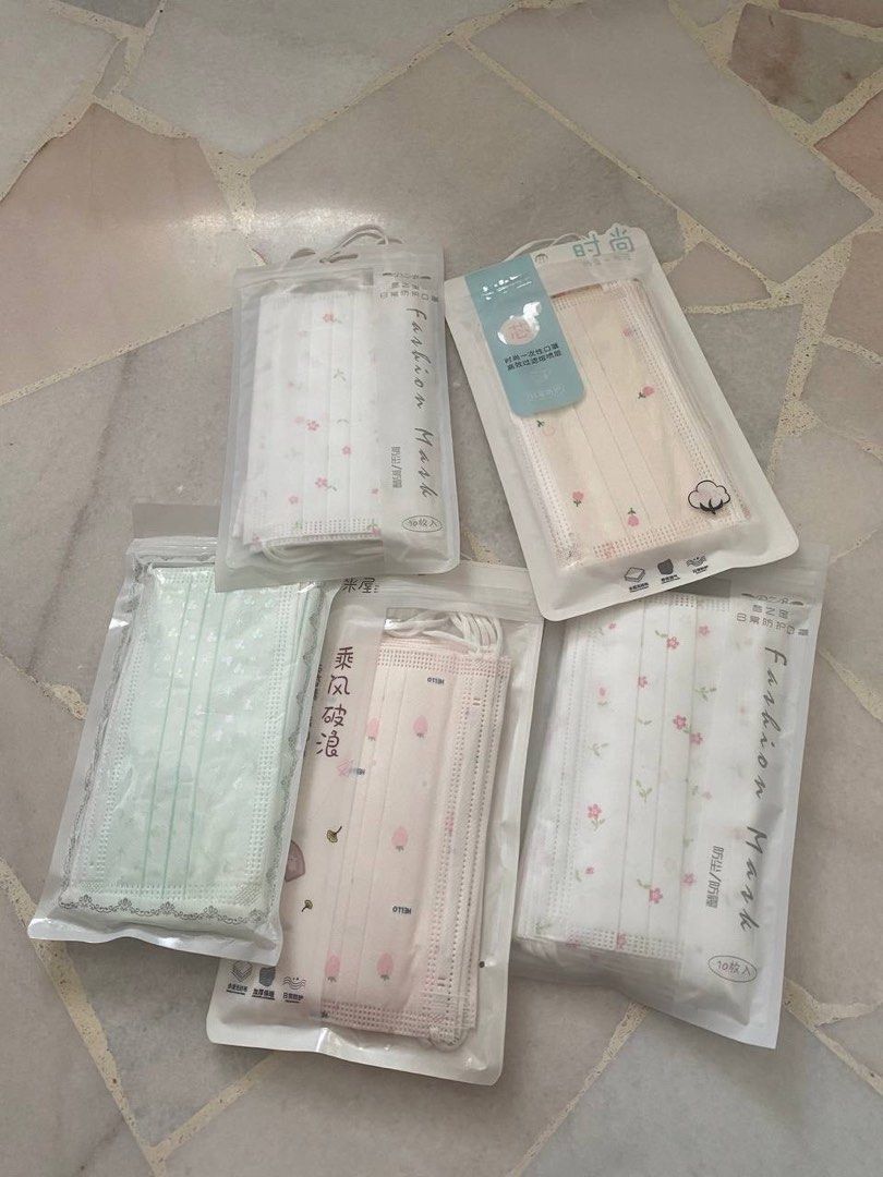 KF94 Face Mask cute pattern, Health & Nutrition, Face Masks & Face ...