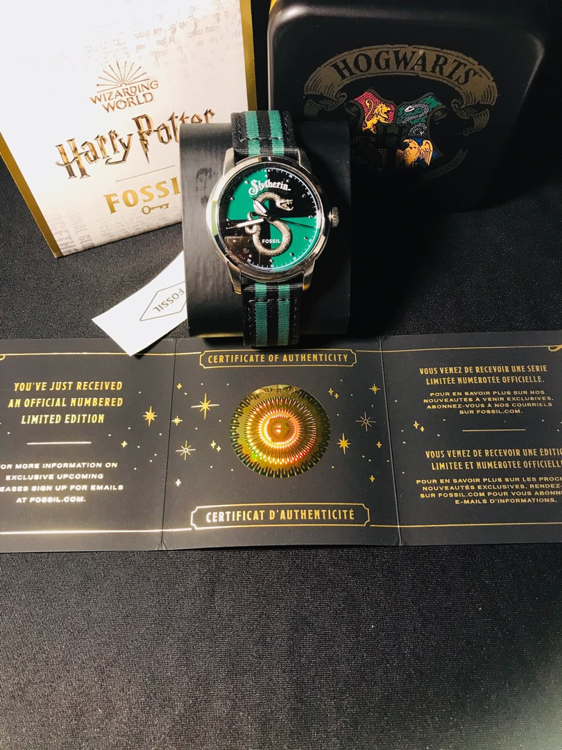 Limited Edition Harry Potter Fossil Slytherin Watch, Men's Fashion ...