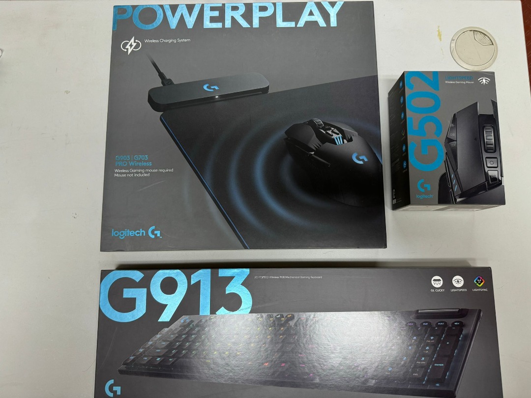 Logitech G502 LIGHTSPEED+G913 Lightspeed RGB GL Linear+Powerplay, 電腦＆科技, 電腦周邊及配件, 電腦滑鼠及相關產品 ...