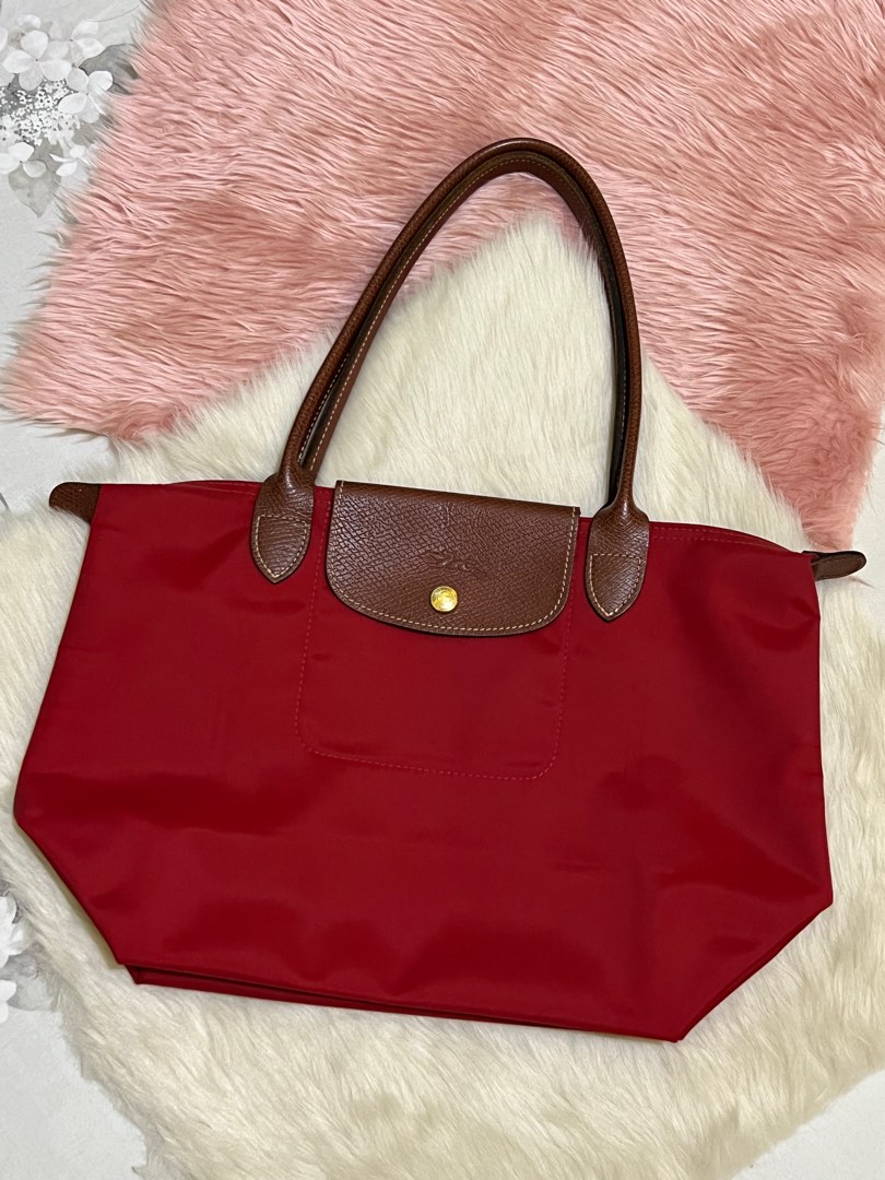 Longchamp Le Pliage, Small Long Handle, Classic Red, Luxury, Bags ...