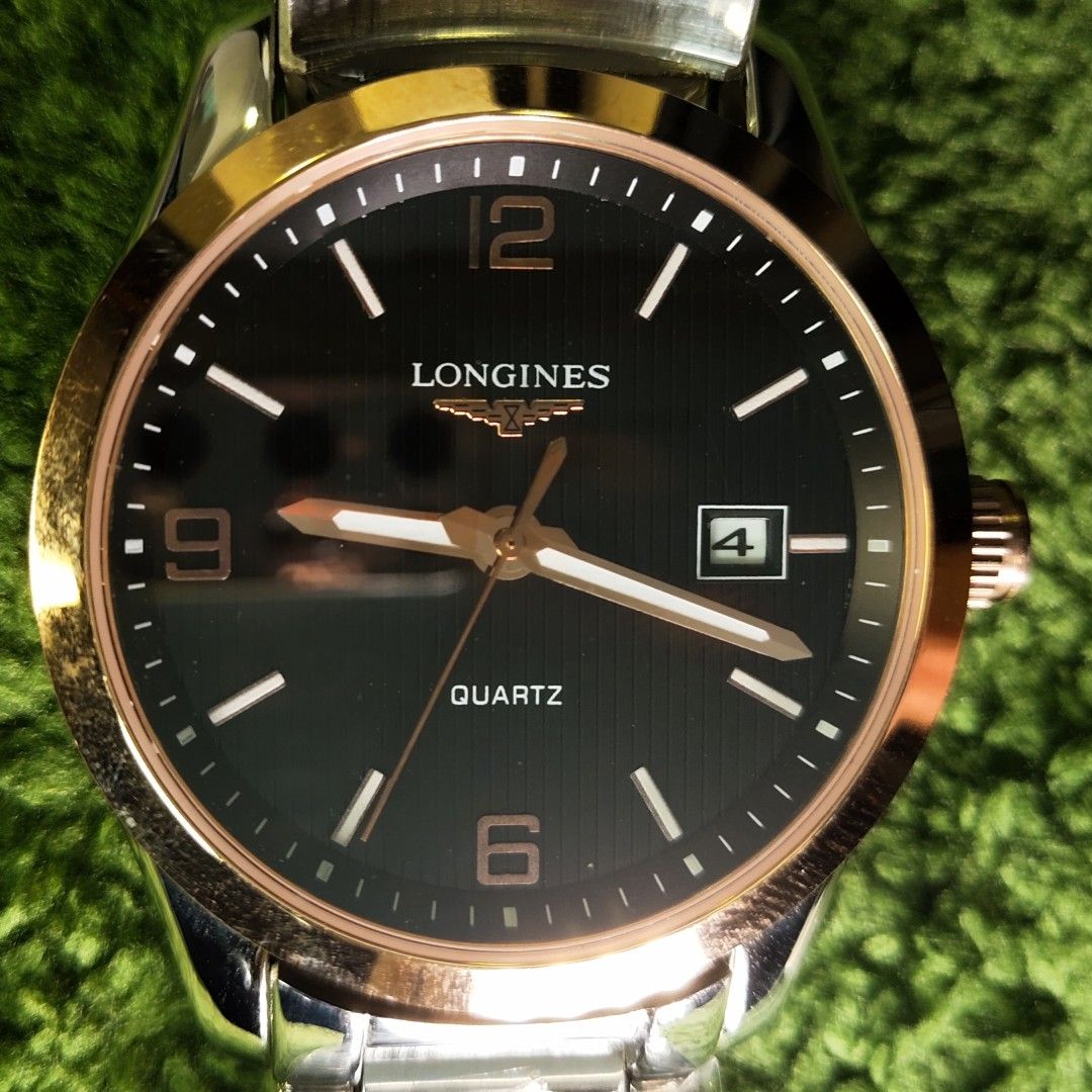 Longines L2.786.5 Men's Wrist Watch Stainless Steel Date Black Face ...