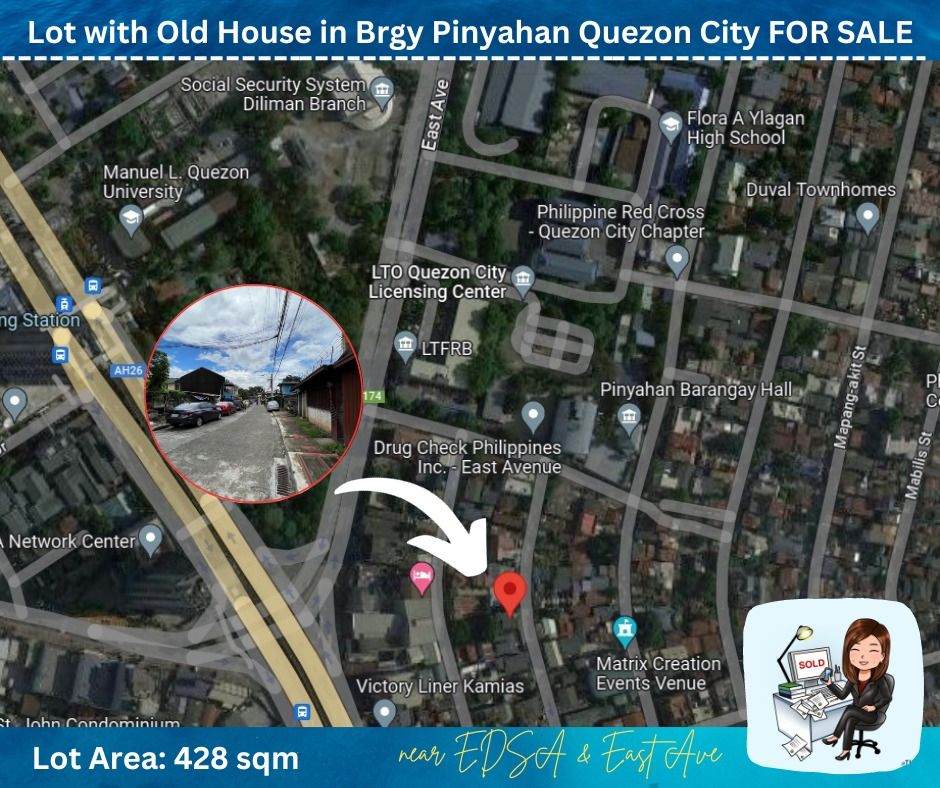 Lot with Old House in Brgy Pinyahan Quezon City for Sale, Property, For ...
