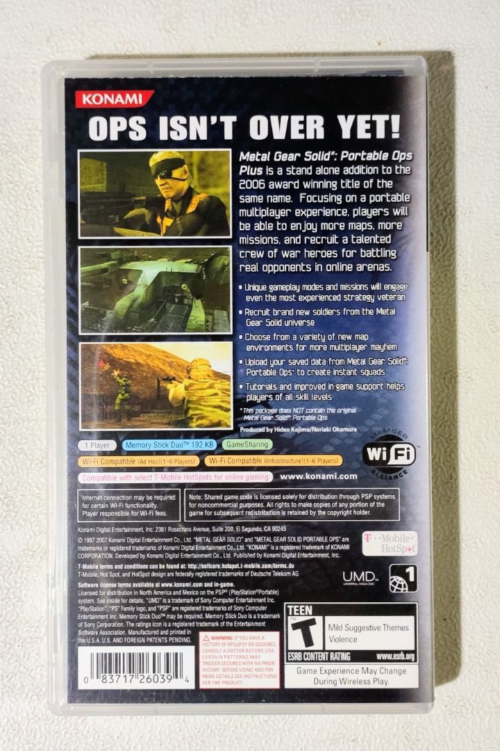Metal Gear Solid Portable Ops Plus - [PSP Game] [ENGLISH Language] [CIB ...