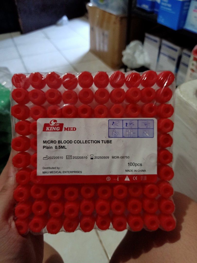 Micro blood collection tube plain 0.5 ml, Health & Nutrition, Medical ...