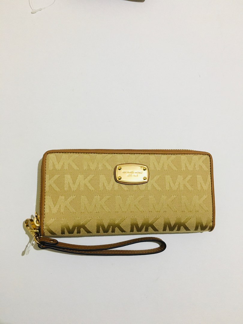 MK Logo Print (Fabric) Long Wallet, Women's Fashion, Bags & Wallets ...