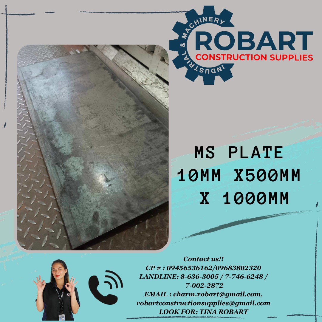 MS Plate 10mm x 500mm x 1000mm, Commercial & Industrial, Construction ...