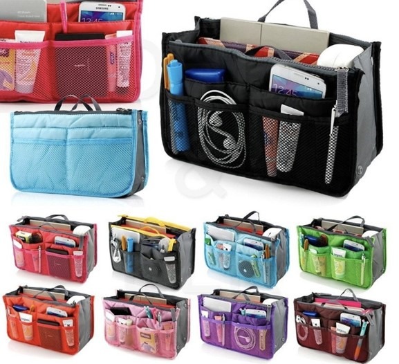 Multi Compartments Bag Organizer for inner bag with Zipper (Various ...
