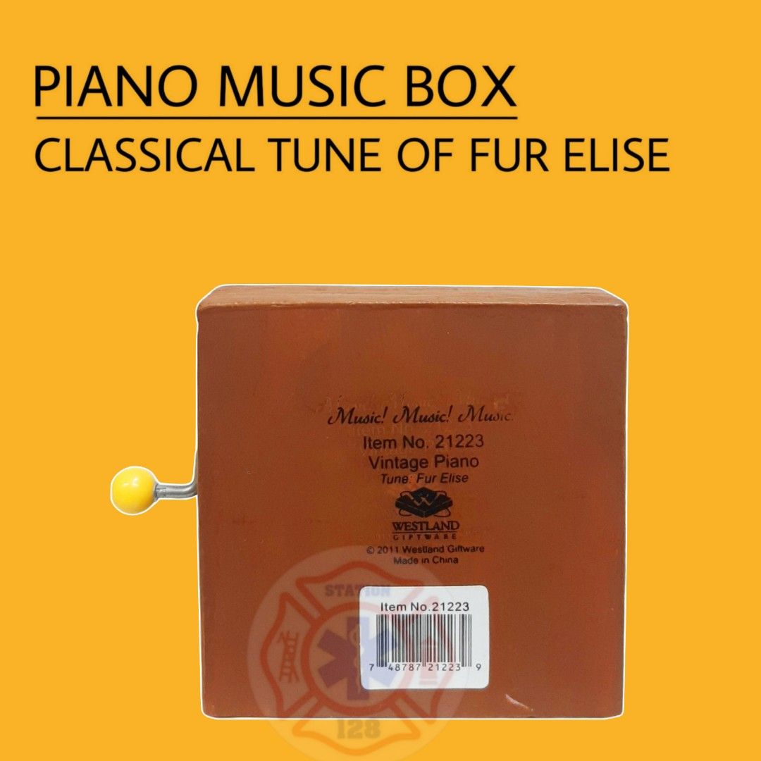 Music Box Piano Classical Tune FUR ELISE Hand Crank, Hobbies & Toys ...