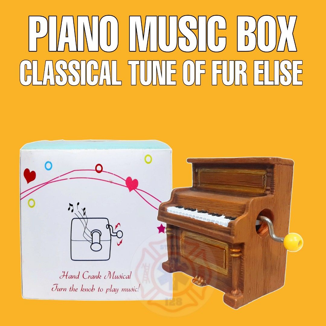 Music Box Piano Classical Tune FUR ELISE Hand Crank, Hobbies & Toys ...