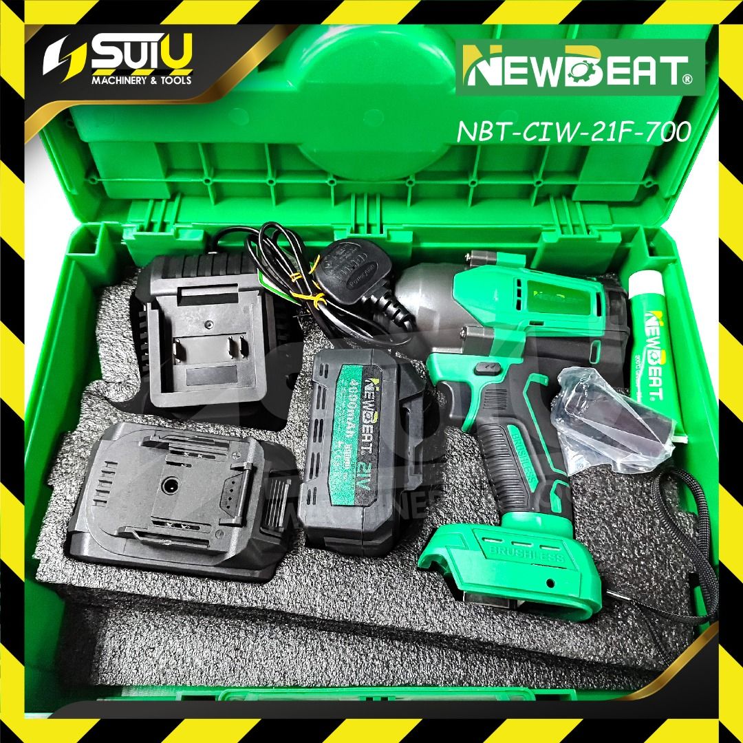 NEWBEAT NBT-CIW-21F-700 / NBTCIW21F700 21V 700NM Brushless Cordless Impact Wrench / Sepana Impak ...