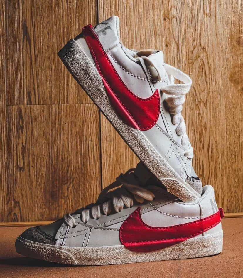 N!ke Blazer Low 77 Jumbo University Red Shoes For Men, Men's Fashion ...