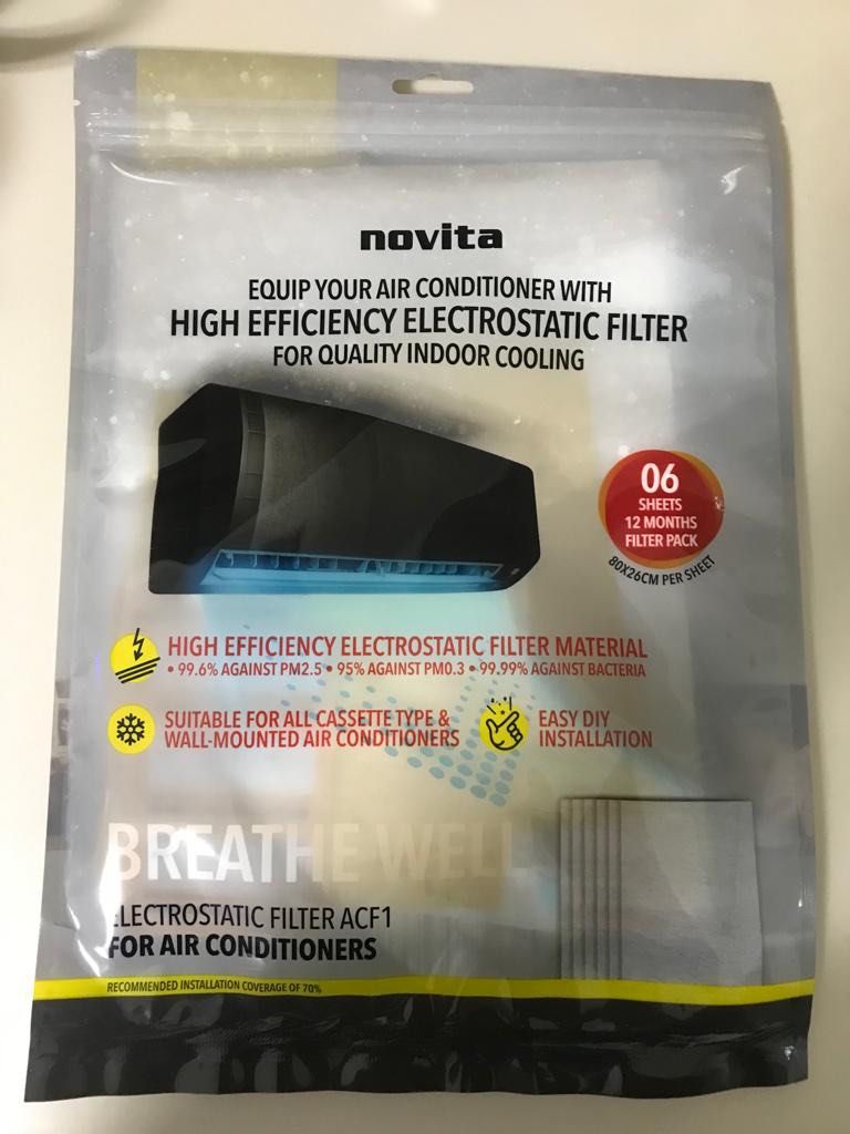 Novita Electrostatic Filter ACF1 for air con ( 6 sheets), Everything ...