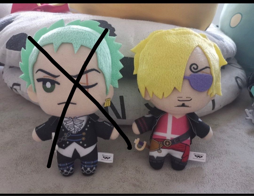 One piece film red plushie zoro and sanji Banpresto, Hobbies & Toys ...