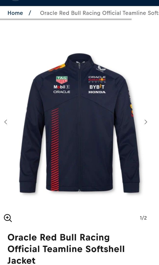 Oracle Red Bull Racing Official Teamline Softshell Jacket, Men's ...