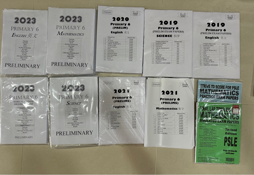 P6 exam prelim papers with answer sheets, Hobbies & Toys, Books ...
