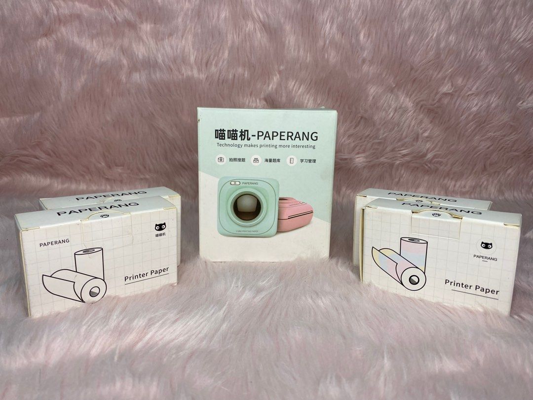 PAPERANG P1 WITH WITH 3 THERMAL WHITE PAPERS & 1 RAINBOW PAPER (3PCS ...