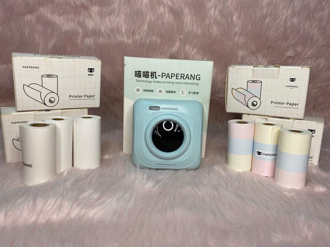 PAPERANG P1 WITH WITH 3 THERMAL WHITE PAPERS & 1 RAINBOW PAPER (3PCS ...