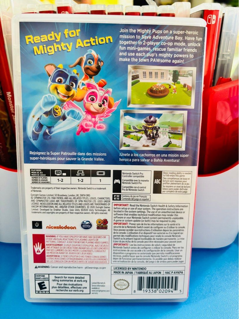 Paw Patrol Mighty Pups Switch game, Video Gaming, Video Games, Nintendo ...