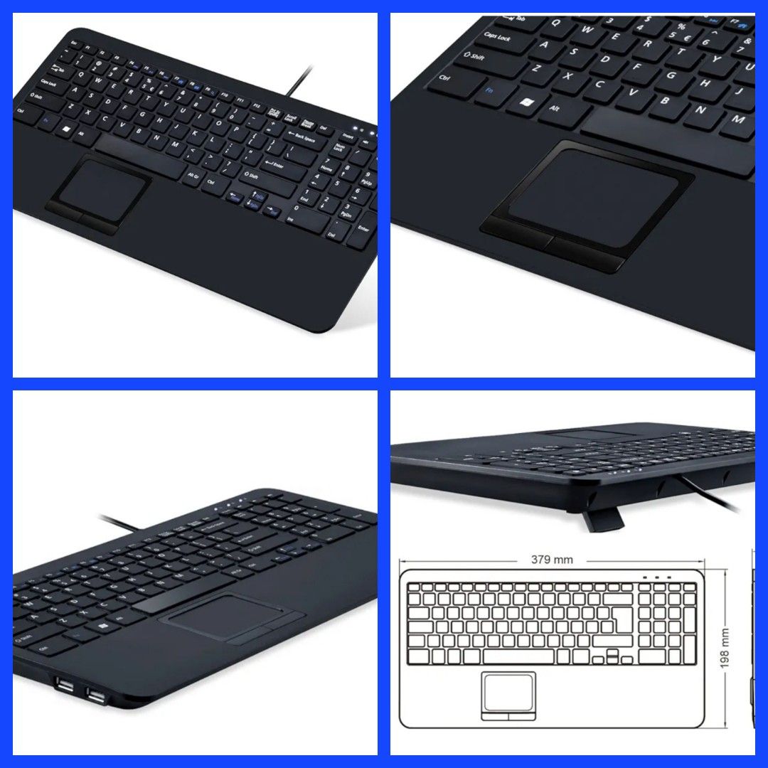 Perixx PERIBOARD-519 US, Wired Compact USB Keyboard with Touchpad - X ...