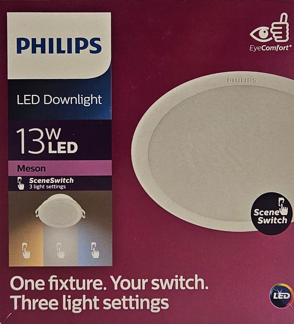 Philips LED Downlight 13w Meson (SceneSwitch 3 light settings ...