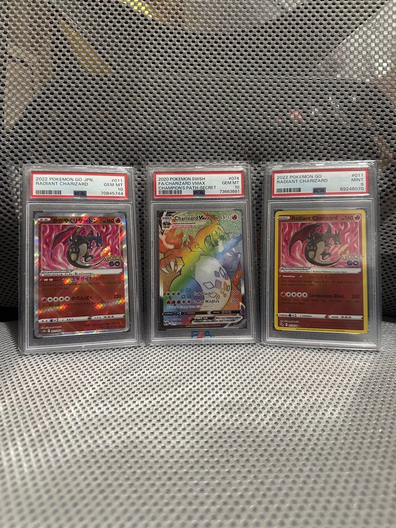 Pokemon charizard psa slab set, Hobbies & Toys, Toys & Games on Carousell