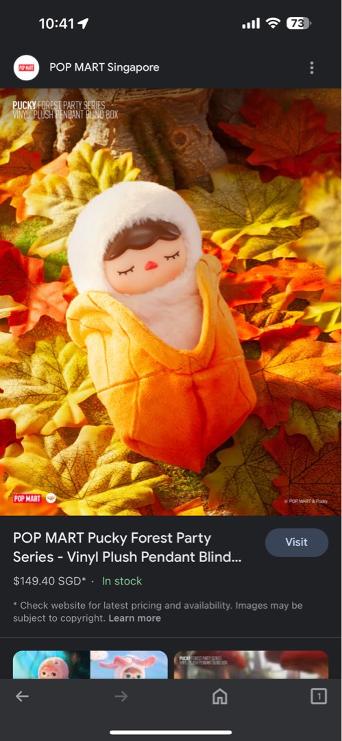 Popmart Pucky Forest Party Plush Pendant (Leaf Baby), Hobbies & Toys ...