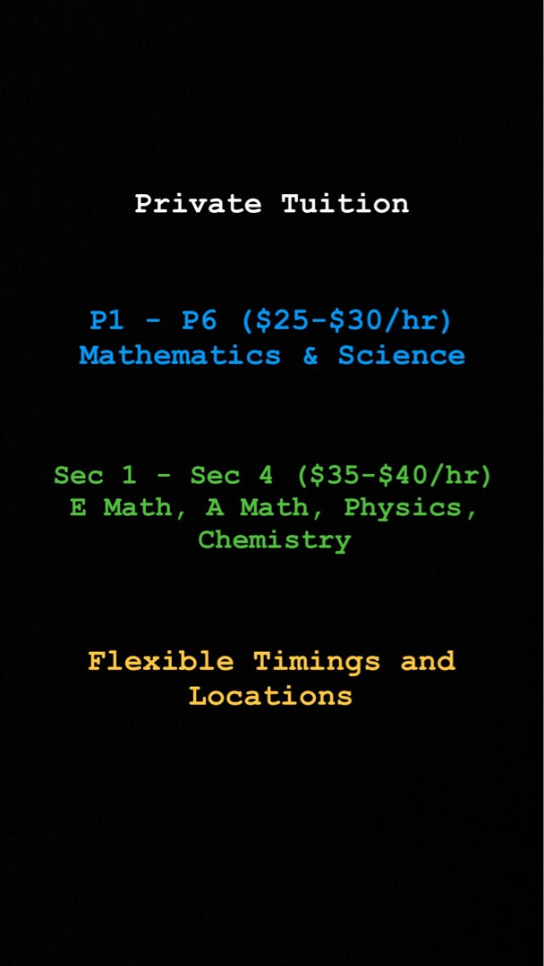 Private Tuition (Pri & Sec sch), Learning & Enrichment, Enrichment & Tuition on Carousell