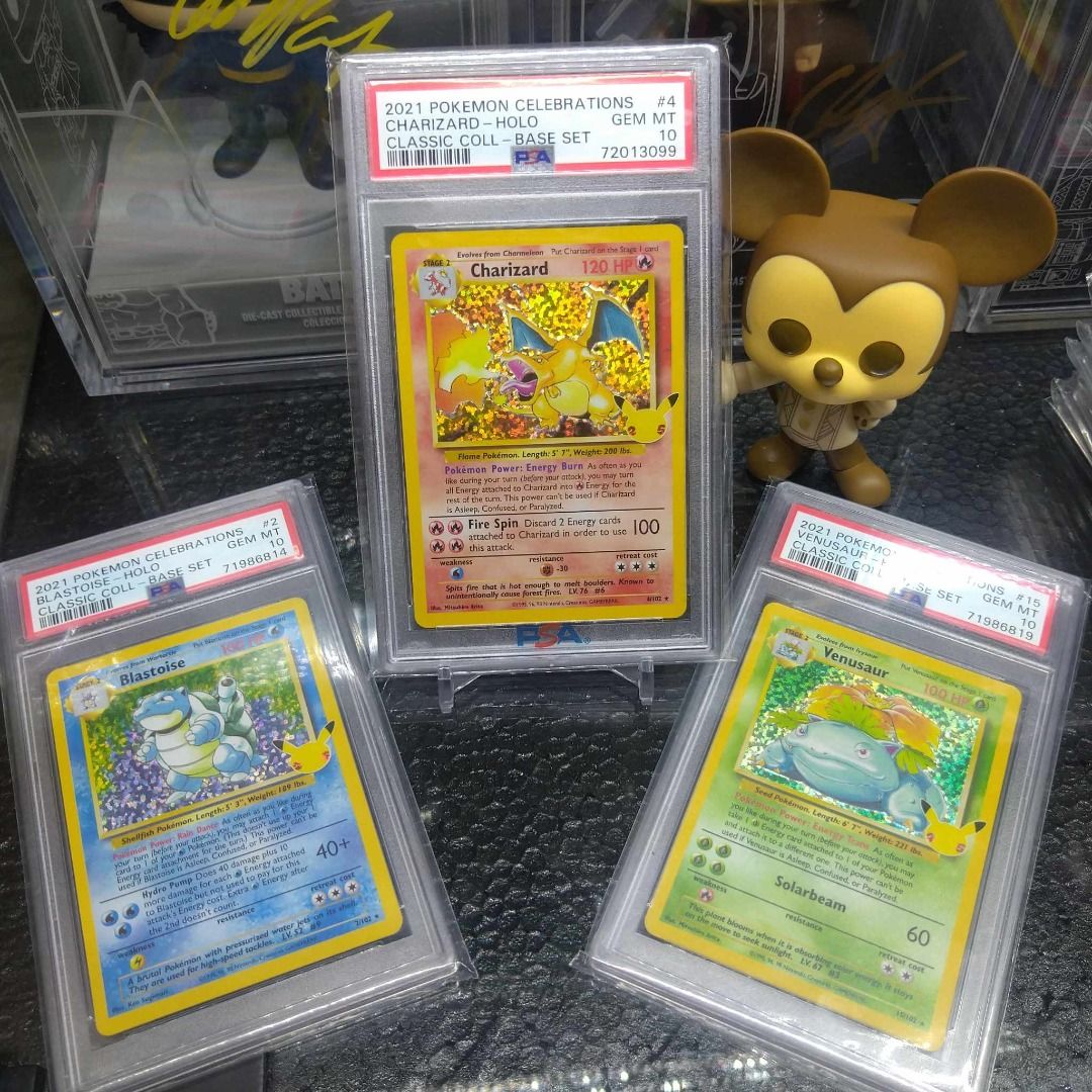 PSA 10 Pokemon Celebrations Base Set Trio (Charizard #4, Blastoise #2, Venusaur #15), Hobbies ...