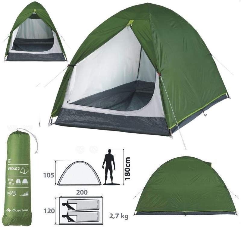 Quechua Arpenaz 2 Tent, Sports Equipment, Hiking & Camping on Carousell