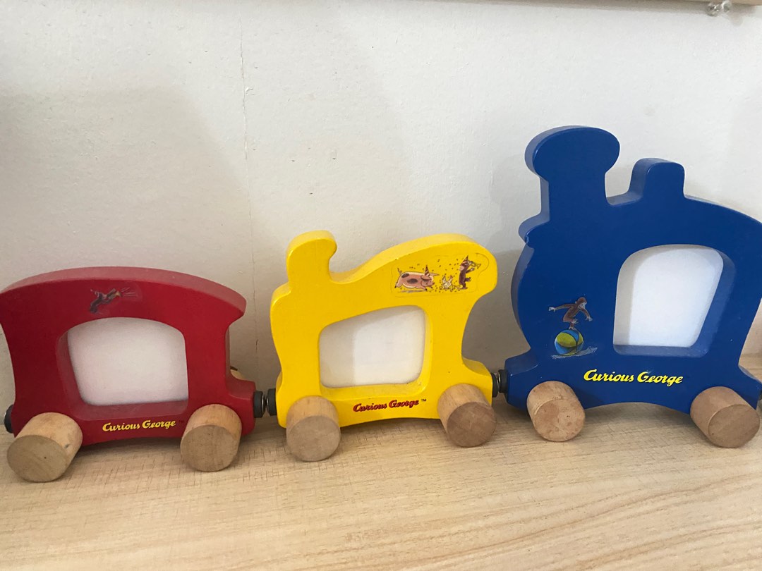 Rare Curious George Train Frame set, Babies & Kids, Baby Nursery & Kids ...