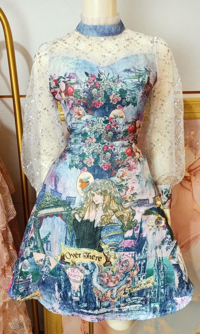 Rare Print Blue Fairy Dress, Women's Fashion, Dresses & Sets, Dresses ...