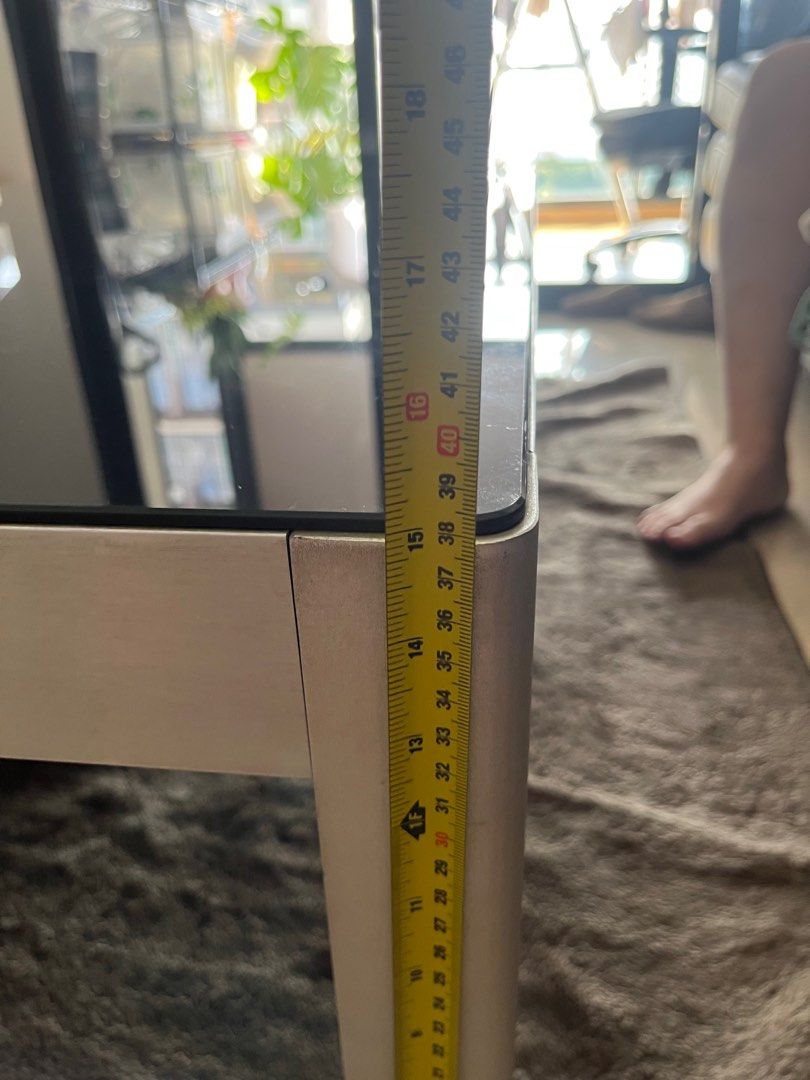 Reflective black glass coffee table, Furniture & Home Living, Furniture ...