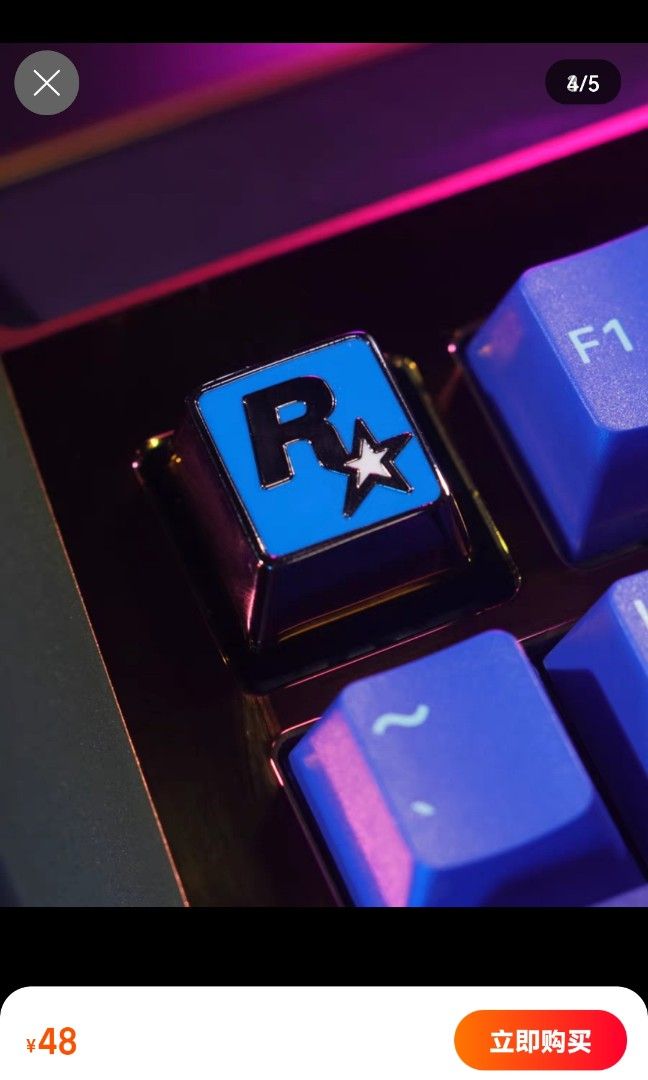 Rockstar aluminium artisan keycap for GMK EPBT MT3 CRP, Computers ...