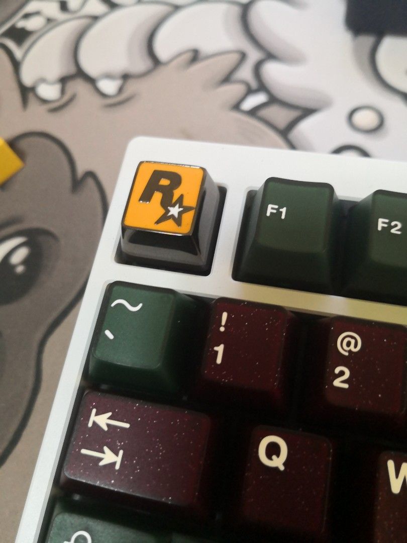 Rockstar aluminium artisan keycap for GMK EPBT MT3 CRP, Computers ...
