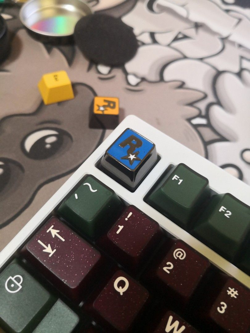 Rockstar aluminium artisan keycap for GMK EPBT MT3 CRP, Computers ...