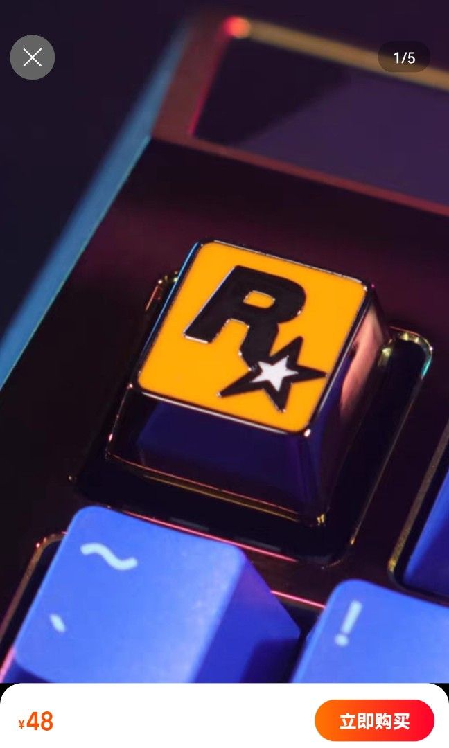 Rockstar aluminium artisan keycap for GMK EPBT MT3 CRP, Computers ...