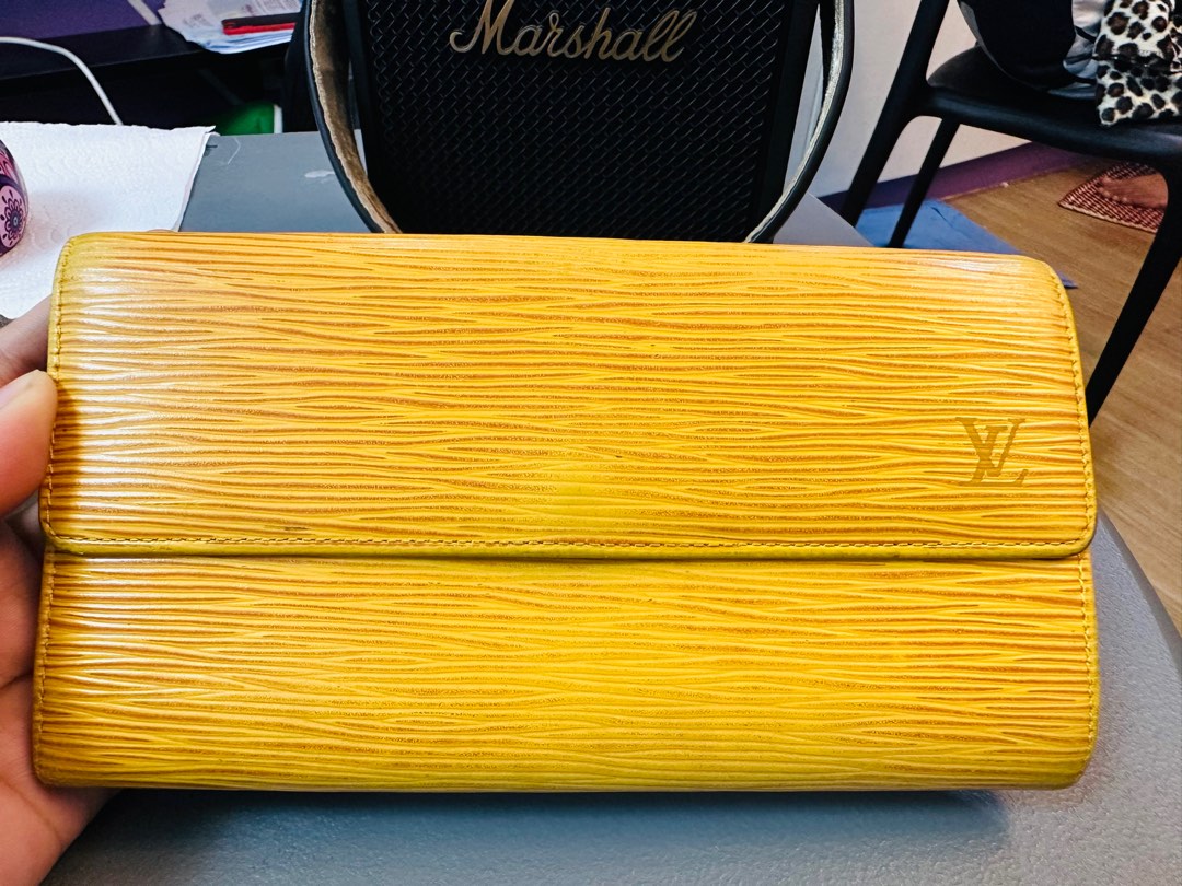 RUSH! Original Louis Vuitton Epi Leather Yellow Wallet, Luxury, Bags ...