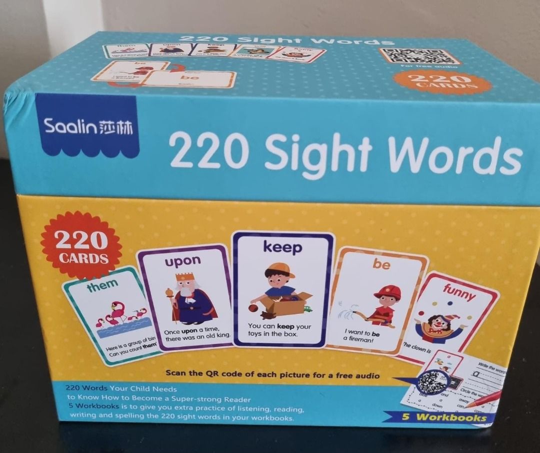 Saalin 220 Sight Words (Cards + 5 Workbooks), Hobbies & Toys, Books ...
