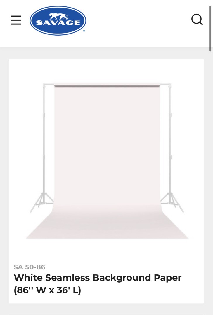 Savage Super White Backdrop 9x36 ft, Photography, Photography ...