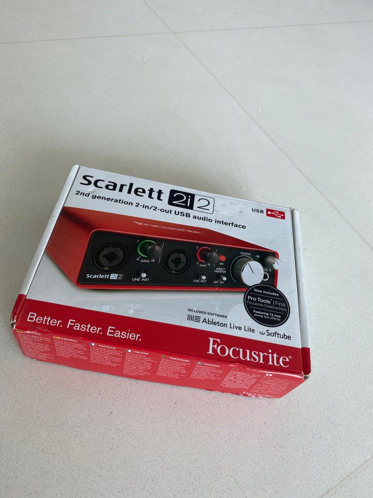 Scarlett 2i2 (2nd gen) 2-in/2-out audio interface, Audio, Portable ...
