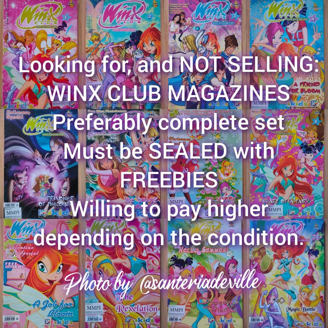 Sealed Winx Club Magazines with Freebies, Looking For on Carousell