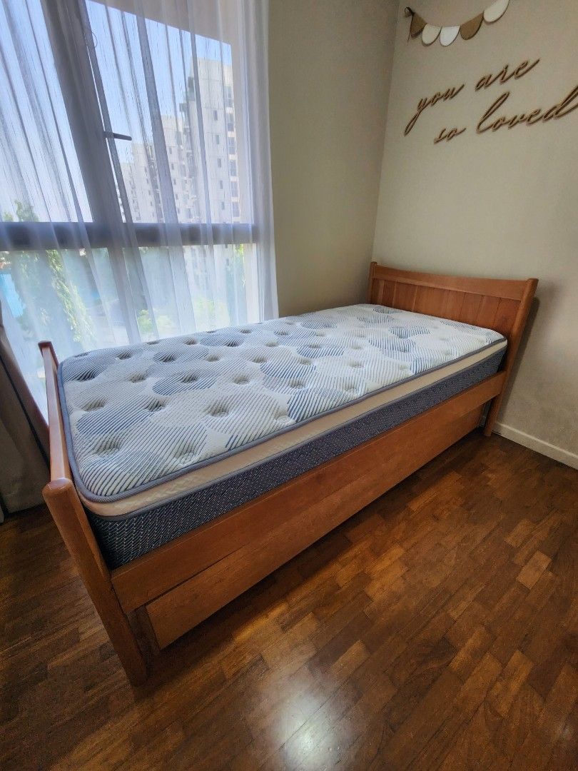 Selling Bed frame with floor pull out bed, Furniture & Home Living ...
