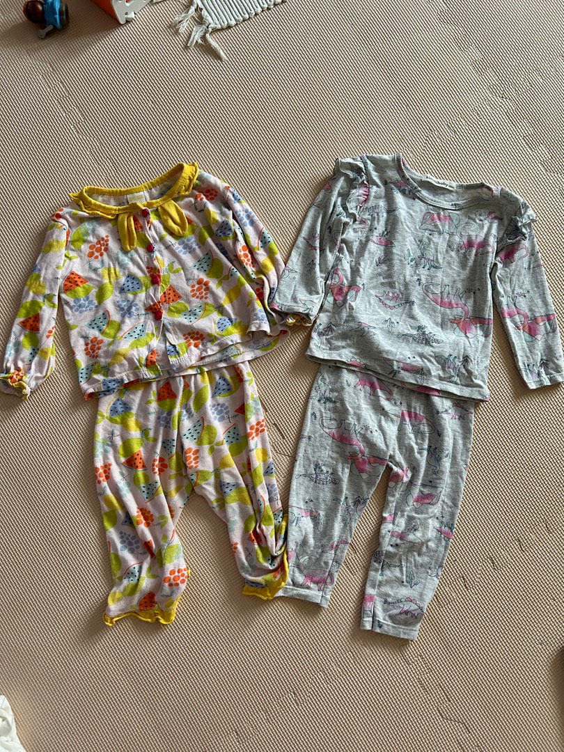 [set] pyjamas in fruit & dino prints, Babies & Kids, Babies & Kids ...