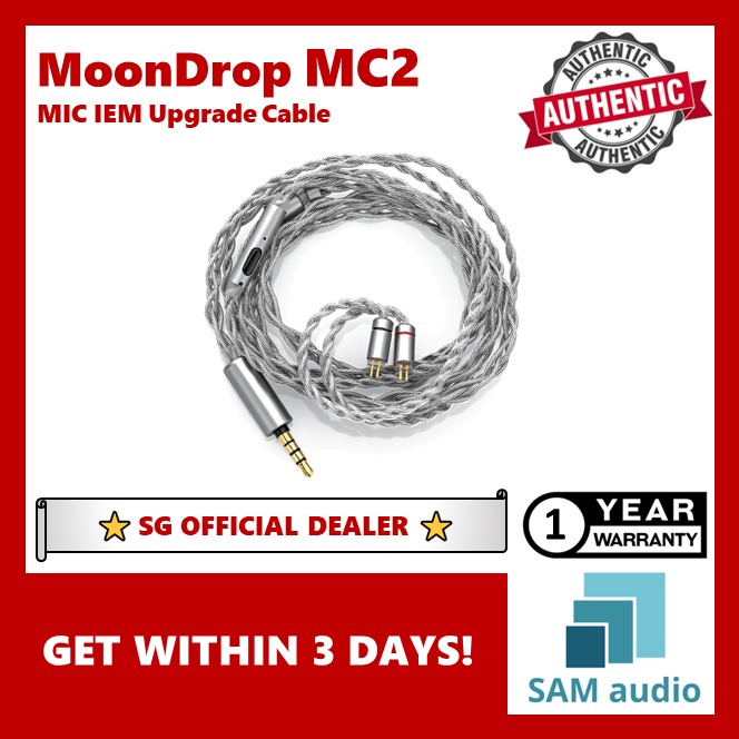[🎶SG] MOONDROP MC2 Microphone IEM Upgrade Cable, Audio, Other Audio ...