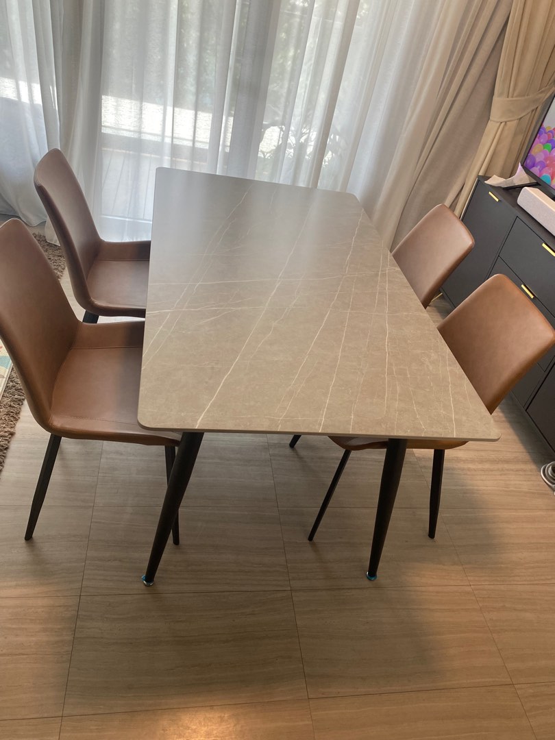 Sintered Stone Dining Set, Furniture & Home Living, Furniture, Tables ...