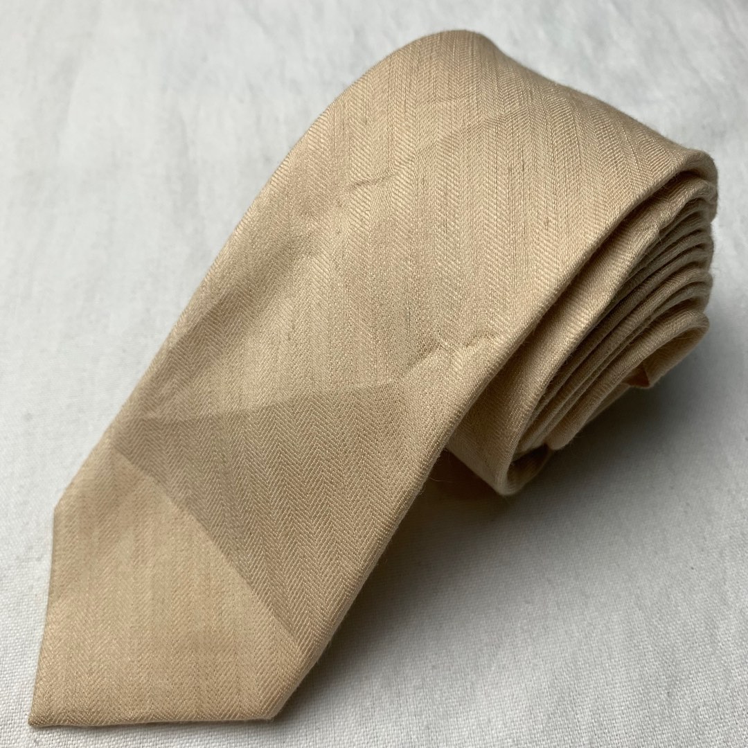 Solid Beige Narrow Necktie, Men's Fashion, Watches & Accessories, Ties ...