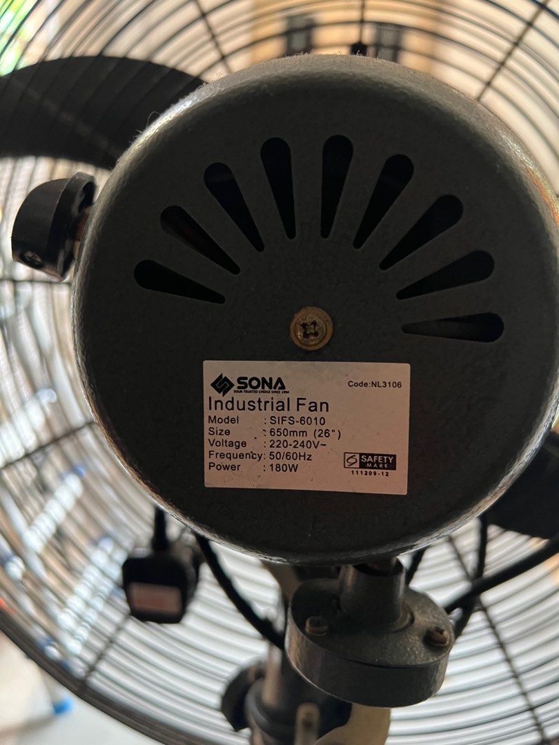 Sona Industrial Fan, Furniture & Home Living, Lighting & Fans, Fans on ...