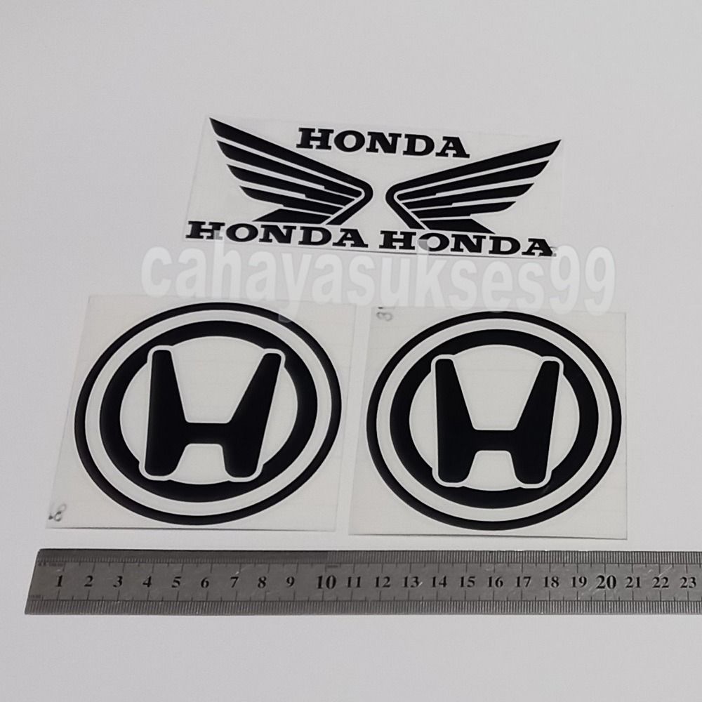 Sticker Sayap Honda Hitam MEDIUM SIZE Stiker Tangki Motor Logo Honda ...