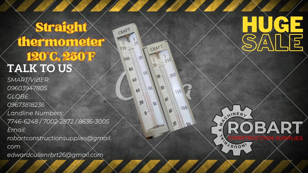 STRAIGHT THERMOMETER, Commercial & Industrial, Construction & Building ...