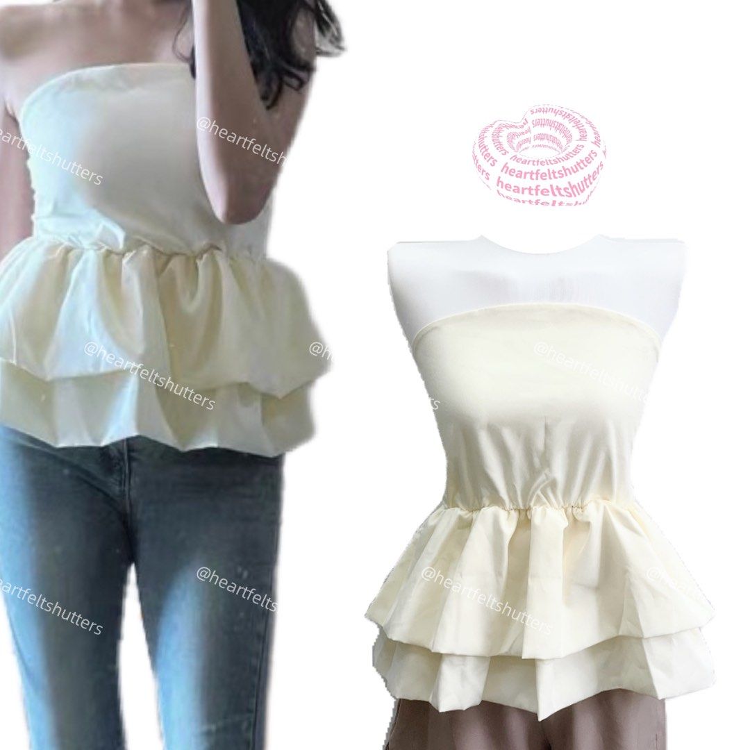 stretchable cute korean layered tube top, Women's Fashion, Tops, Other ...